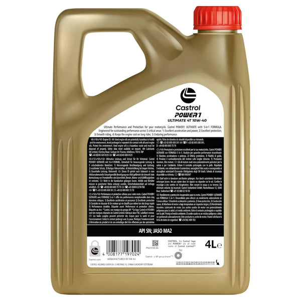 Castrol Power 1 Ultimate 4T 10W-40 Motor Oil (4L) | Laguna Direct