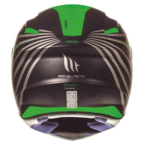 MT Targo Doppler Full Face Helmet Matte Black / Green | Laguna Direct