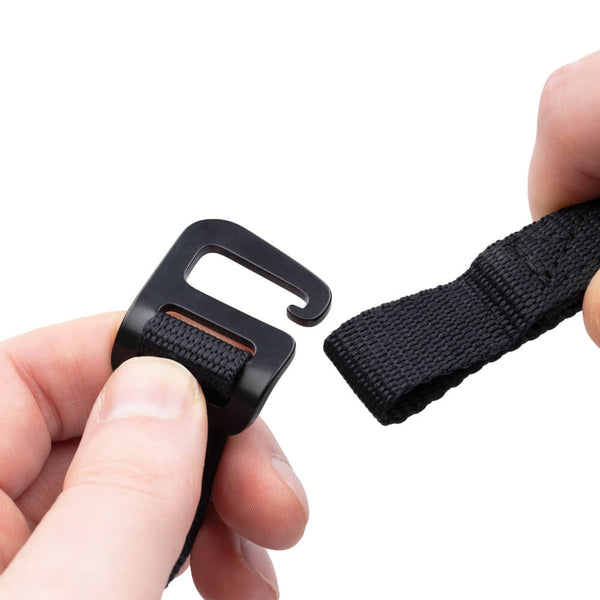 Oxford Atlas G-Hook Straps Black (17mm x 1.2m) (Pair) | Laguna Direct