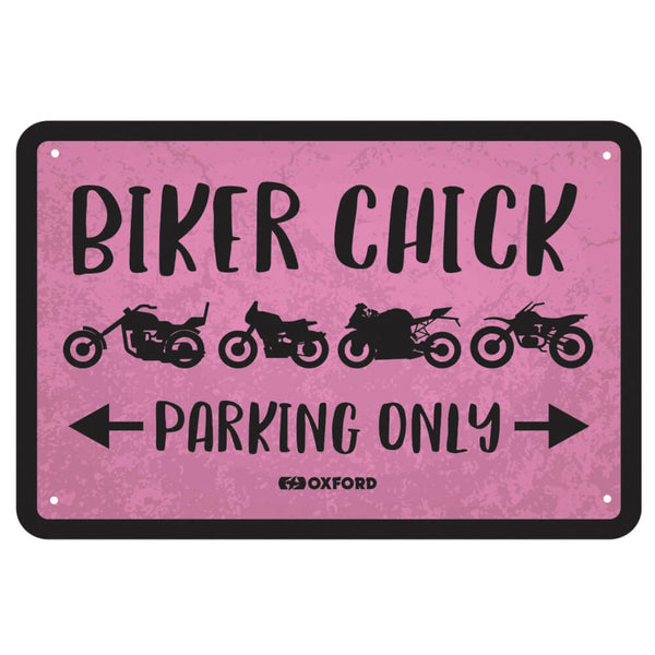 Oxford BIKER CHICK Metal Garage Sign | Laguna Direct